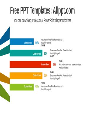 ( mẫu powerpoint ) ribbon bar chart powerpoint diagram