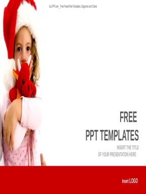 ( mẫu powerpoint ) girl wearing santa hat recreation powerpoint ...