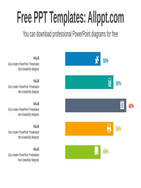 ( mẫu powerpoint ) bent ribbon bar chart PPT diagram