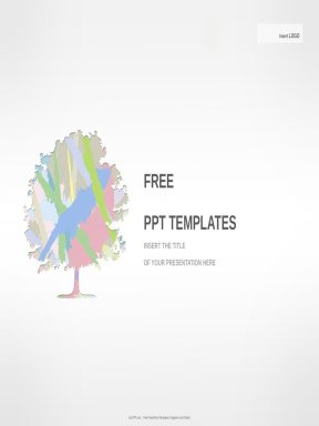 ( mẫu powerpoint ) colored tree nature PPT templates standard