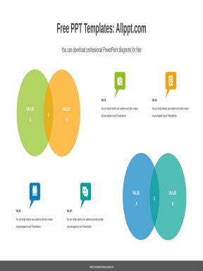 ( mẫu powerpoint ) intersection circles compare PPT diagram