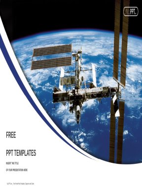 ( mẫu powerpoint ) international space station in orbit around the ...