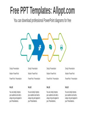 ( mẫu powerpoint ) overlapping rounded arrow PPT diagram