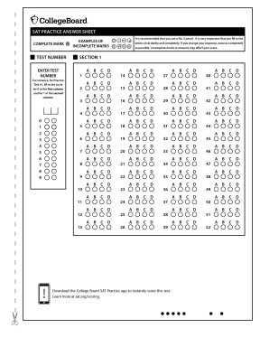ĐỀ THI SAT - PrepScholar sat practice answer sheet