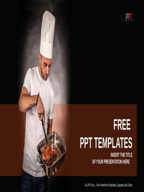 ( mẫu powerpoint ) chef cook holding pan with meat powerpoint templates ...