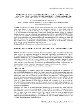 STRENGTH RESEARCH OF MONOCOQUE BUS BODY FRAME STRUCTURE nghiên cứu tính ...