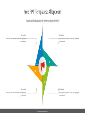 ( mẫu powerpoint ) four wing pinwheel powerpoint diagram