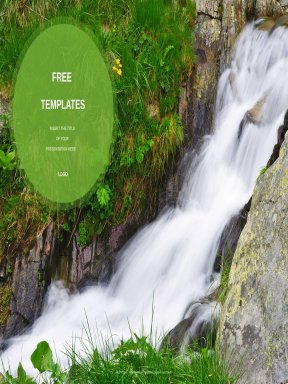 ( mẫu powerpoint ) water flowing among rocks nature PPT templates standard