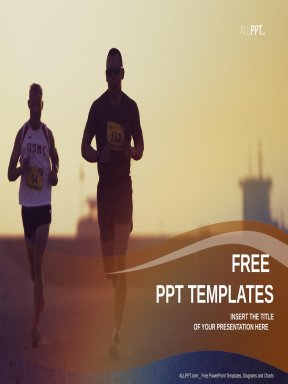 ( mẫu powerpoint ) marathon runners running on city road powerpoint ...