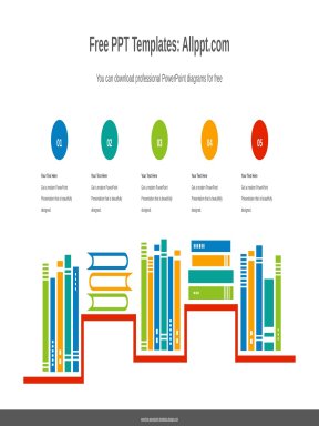( mẫu powerpoint ) shelf arranged books powerpoint diagram templates