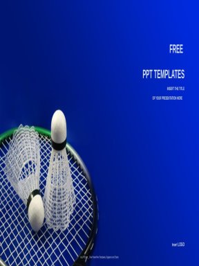 ( mẫu powerpoint ) badminton sports powerpoint templates widescreen