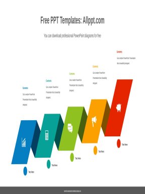 ( mẫu powerpoint ) cascading ribbon powerpoint diagram template