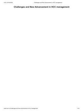 Challenges and new advancement in HCC management