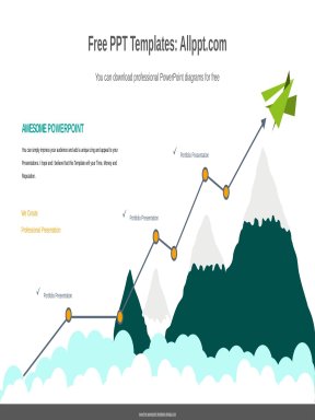 ( mẫu powerpoint ) mountain rising curve powerpoint diagram