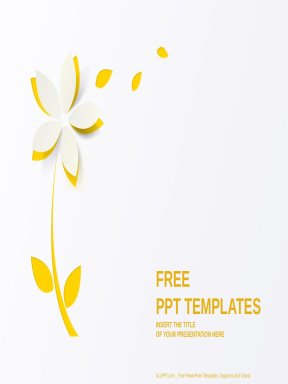 ( mẫu powerpoint ) yellow cutout paper flower powerpoint templates standard