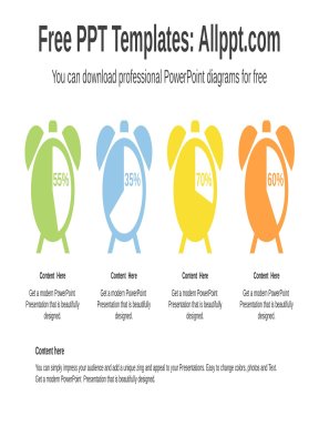 ( mẫu powerpoint ) alarm clock pie chart powerpoint diagram