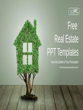 ( mẫu powerpoint ) house shaped green plant powerpoint templates