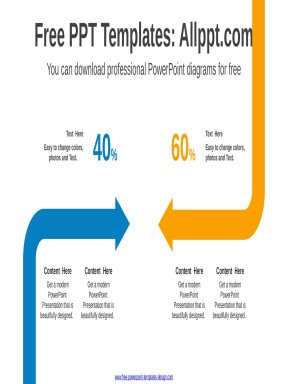 ( mẫu powerpoint ) two opposing arrows PPT diagram