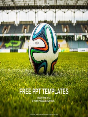 ( mẫu powerpoint ) soccer ball on green grass powerpoint templates standard