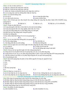 Bai tap chu de quang hop o thuc vat