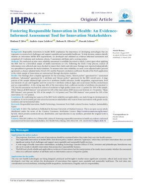 Fostering responsible innovation in health an evidenceinformed ...