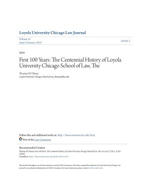 First 100 Years- The Centennial History of Loyola University Chic