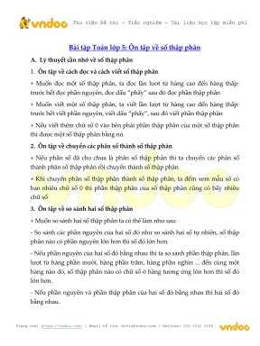 bai tap on tap ve so thap phan lop 5