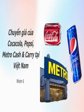 Slide Chiến lược giá quốc tế - Chuyển giá của Coca-cola, Pepsi, Metro ...