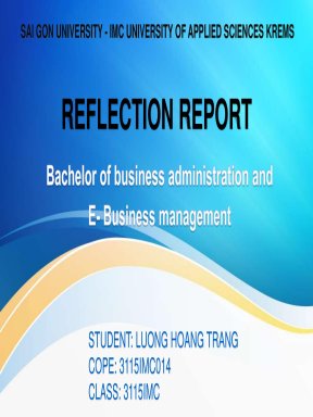 REFLECTION REPORT