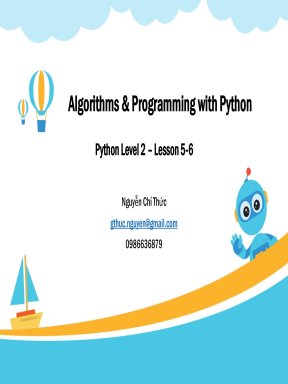 Algorithms Programming with Python Python Level 2