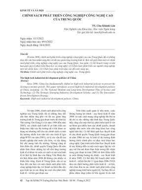 Chính sách phát triển công nghiệp công nghệ cao của trung quốc