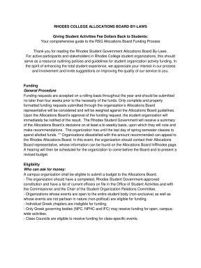 Rhodes College Allocations Board By-Laws