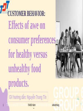 CUSTOMER BEHAVIOR effects of awe on consumer preferences for healthy ...