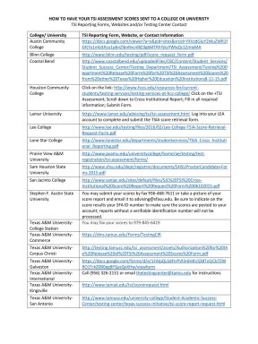 How to Send your TSI Scores to Colleges