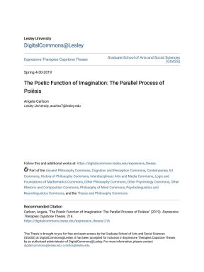 The Poetic Function of Imagination- The Parallel Process of Poiês