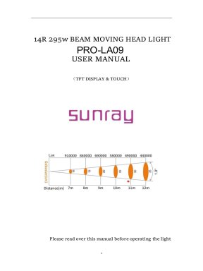 14R 295w BEAM MOVING HEAD LIGHT USER MANUAL