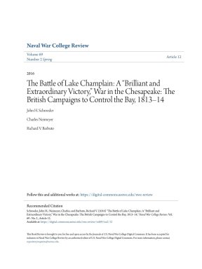 The Battle of Lake Champlain- A -Brilliant and Extraordinary Vict