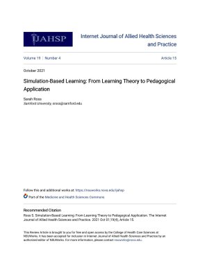 Simulation-Based Learning- From Learning Theory to Pedagogical Ap