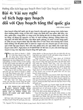 Hướng dẫn tích hợp quy hoạch theo luật quy hoạch năm 2017 bài 4 vài suy nghĩ v