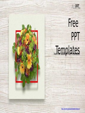 (Mẫu powerpoint) flowers red frame powerpoint templates