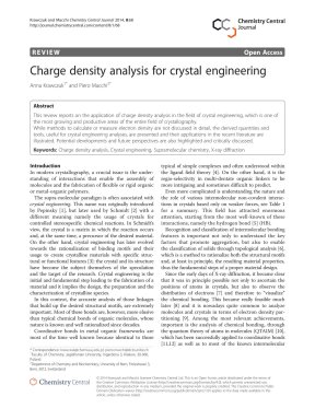 charge density analysis for crystal engineering