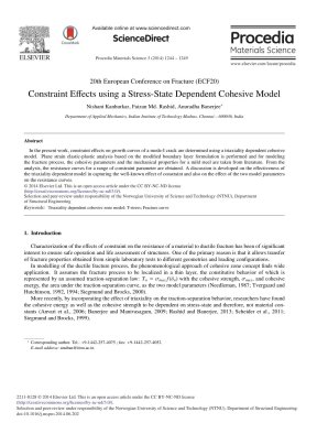 constraint effects using a stress state dependent cohesive model