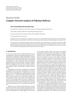 complex network analysis of pakistan railways