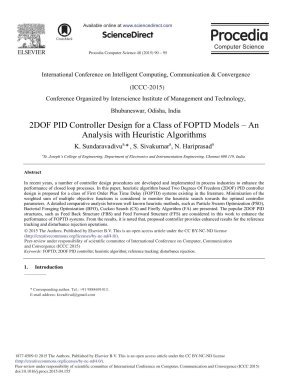 2dof pid controller design for a class of foptd models an analysis with heuristic algorithms