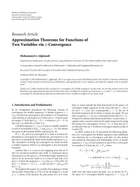 approximation theorems for functions of two variables via convergence