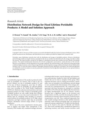 distribution network design for fixed lifetime perishable products a ...