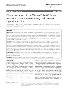 characterization of the vitrocell 24 48 in vitro aerosol exposure ...