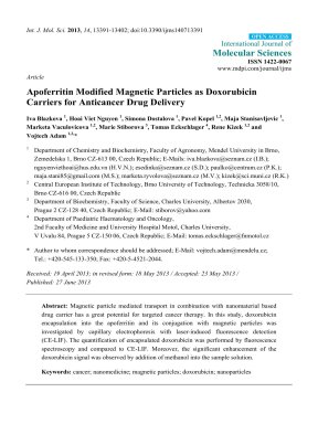 apoferritin modified magnetic particles as doxorubicin carriers for ...