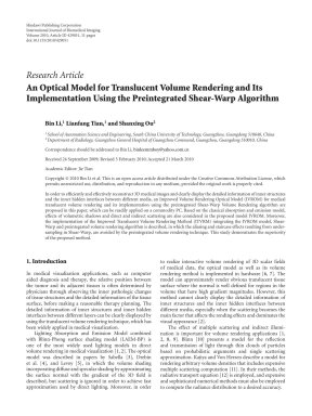 an optical model for translucent volume rendering and its ...