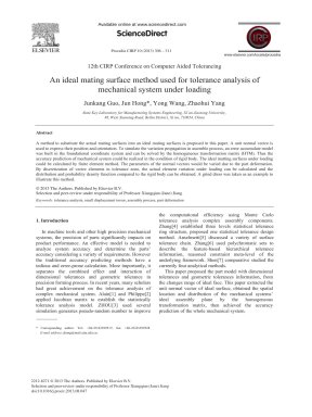an ideal mating surface method used for tolerance analysis of ...